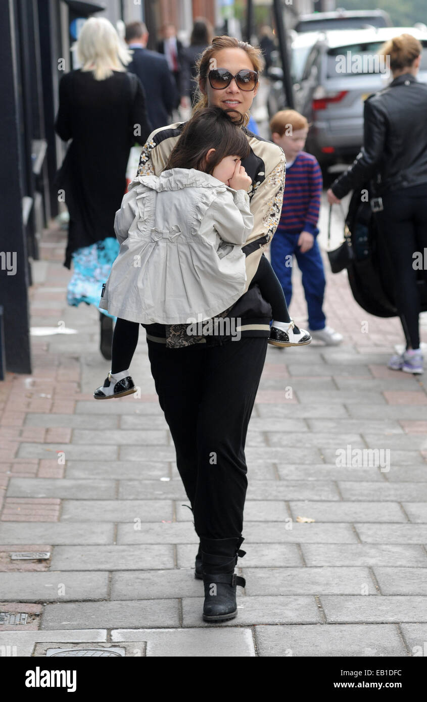 Myleene Klass and her daughter Hero Quinn out and about in north London ...
