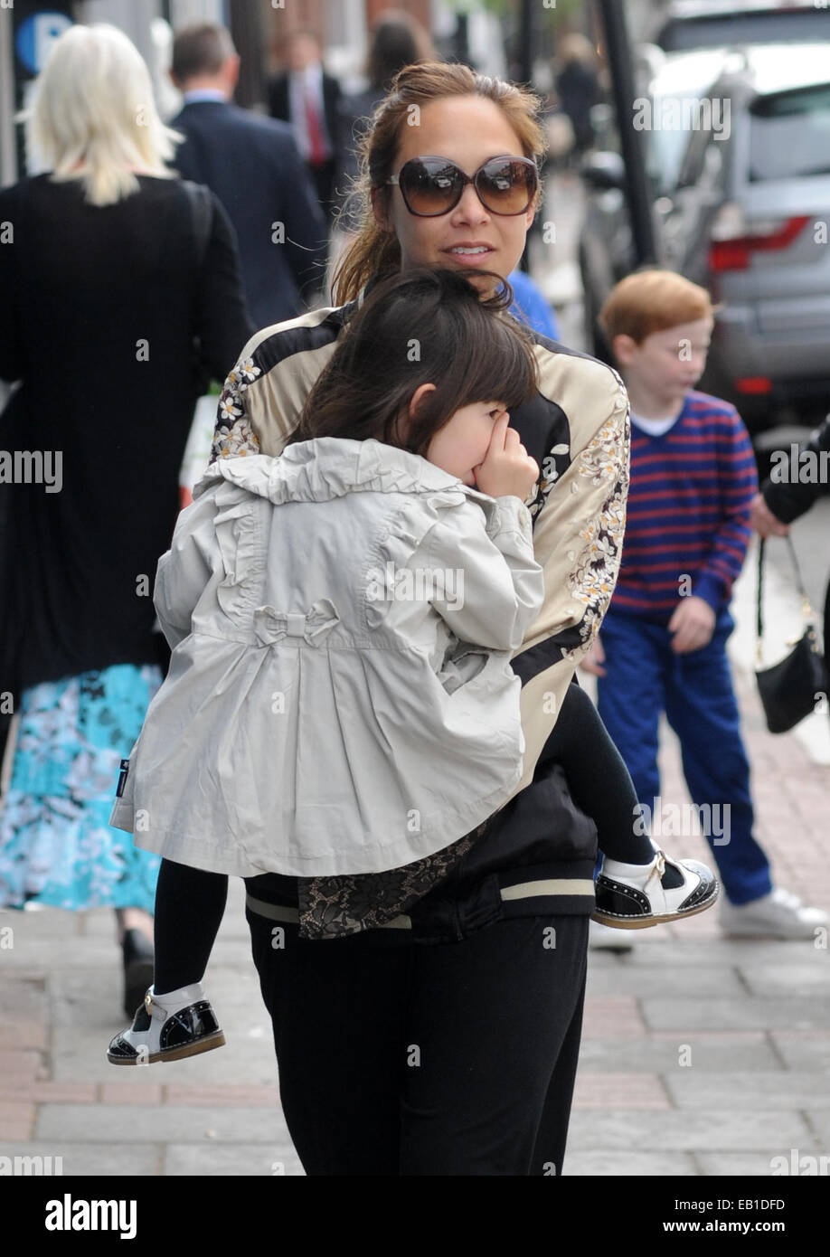 Myleene Klass and her daughter Hero Quinn out and about in north London ...