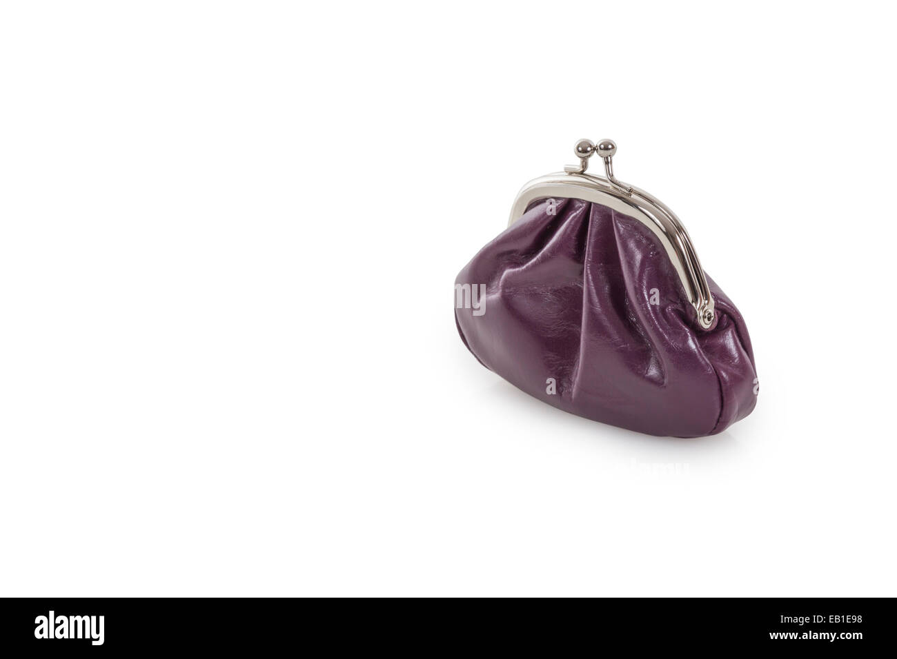 Purple leather purse isolated on white background Stock Photo - Alamy
