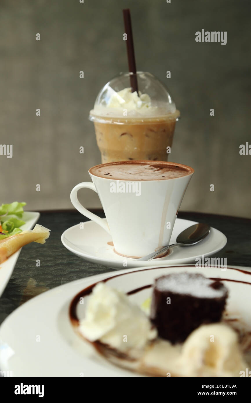 cup of hot chocolate in cafe Stock Photo - Alamy