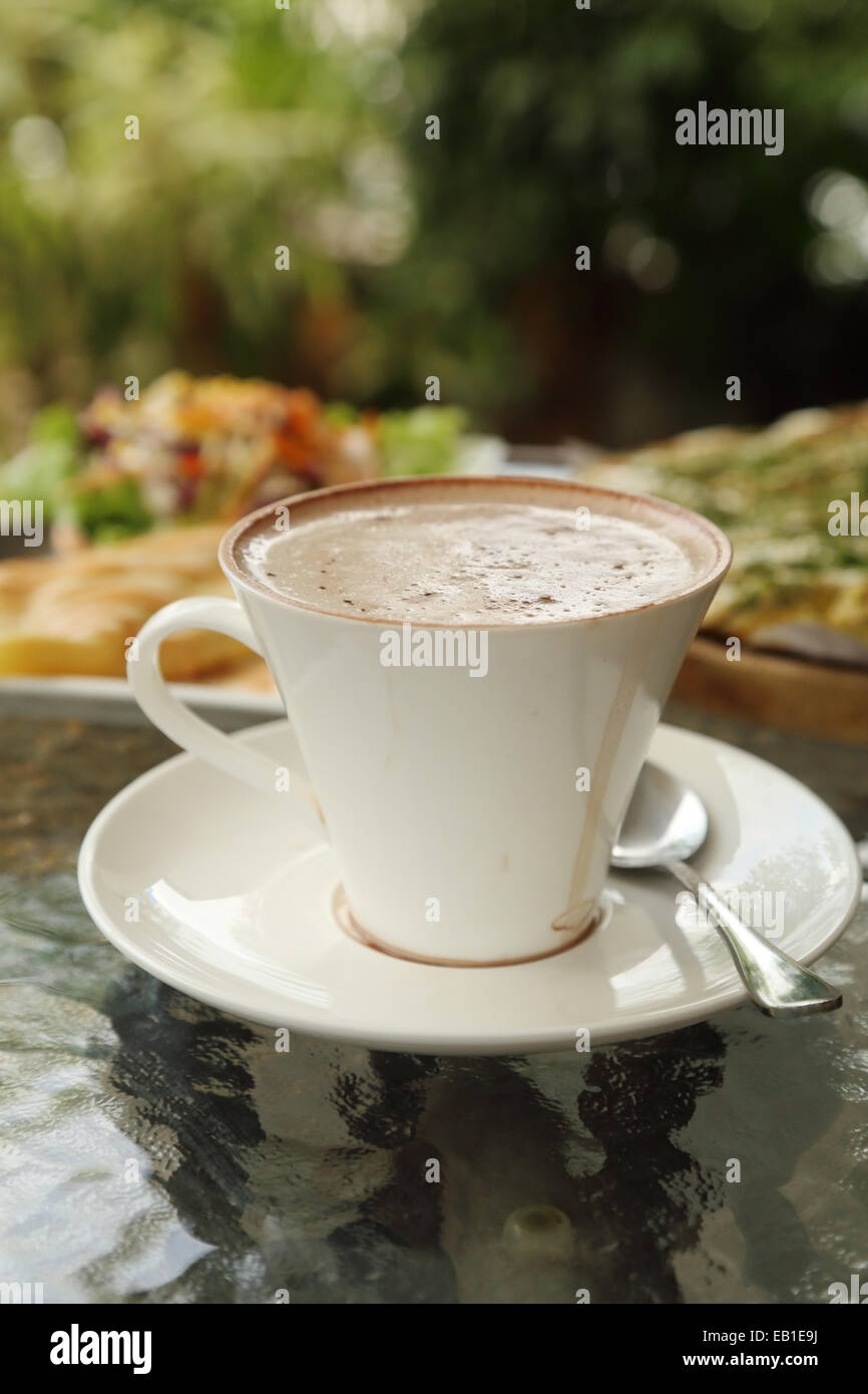 cup of hot chocolate in cafe Stock Photo - Alamy