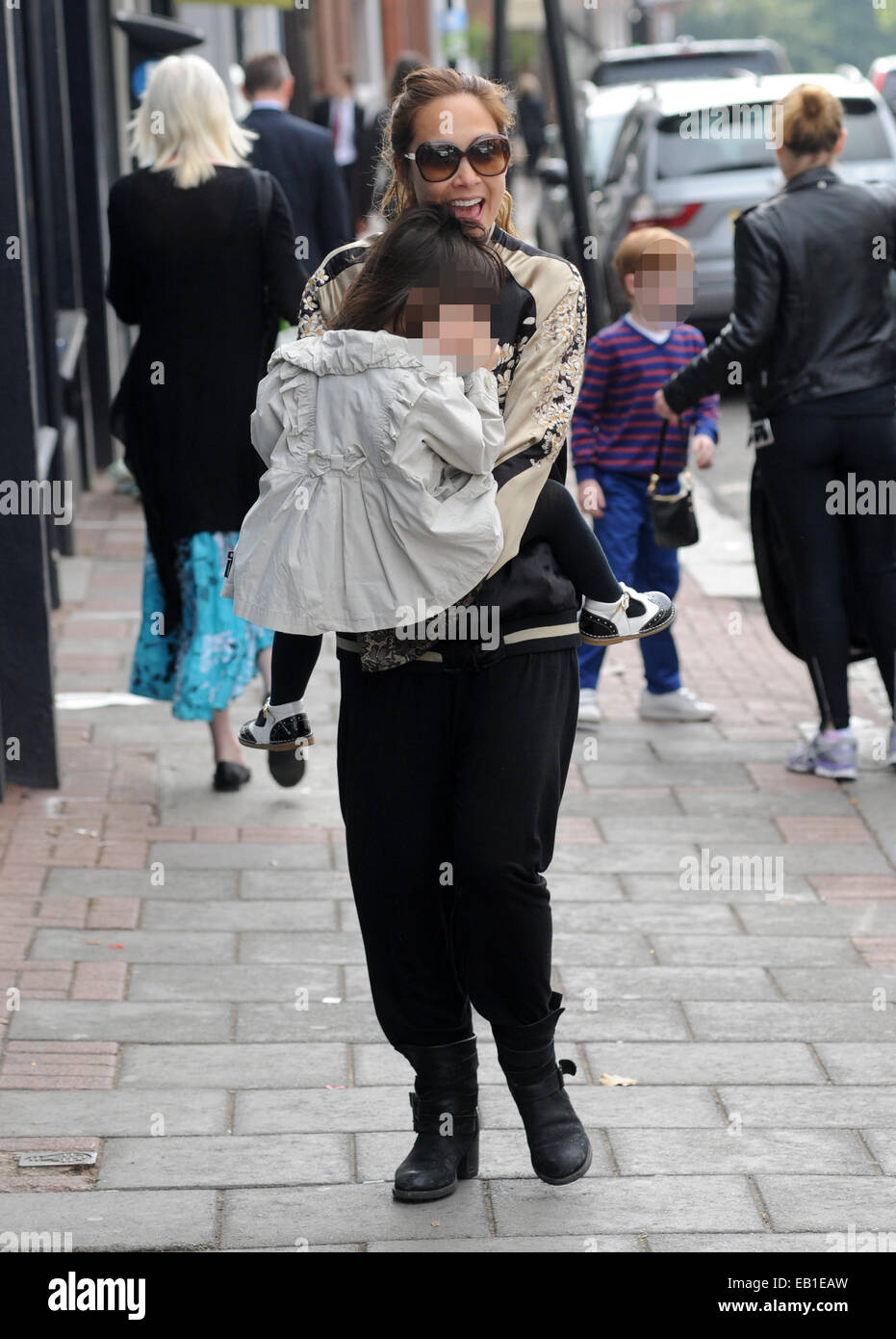 Myleene Klass and her daughter Hero Quinn out and about in north London ...