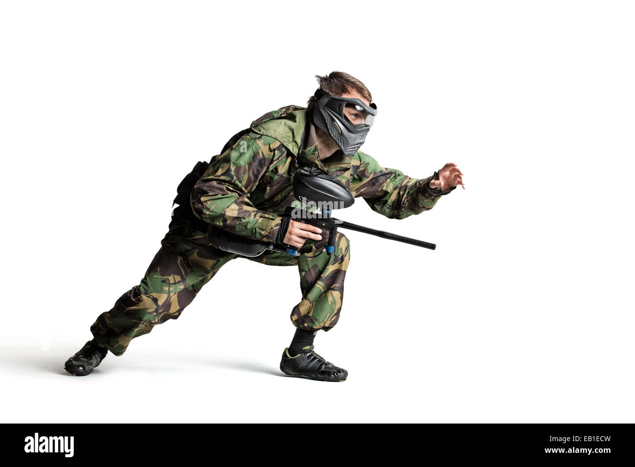 Paintball player in mask Cut Out Stock Images & Pictures - Alamy