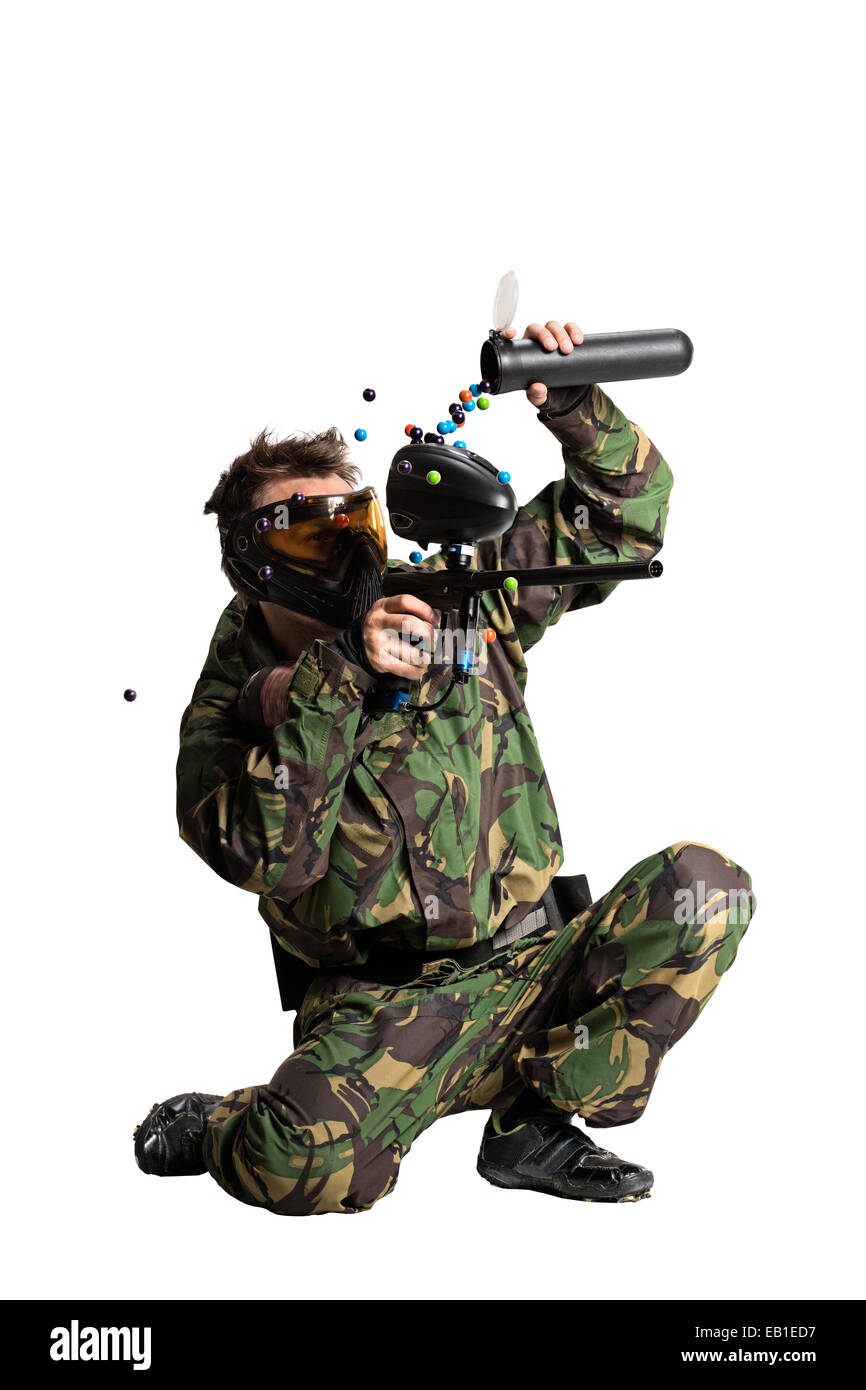 Paintball player in mask Cut Out Stock Images & Pictures - Alamy