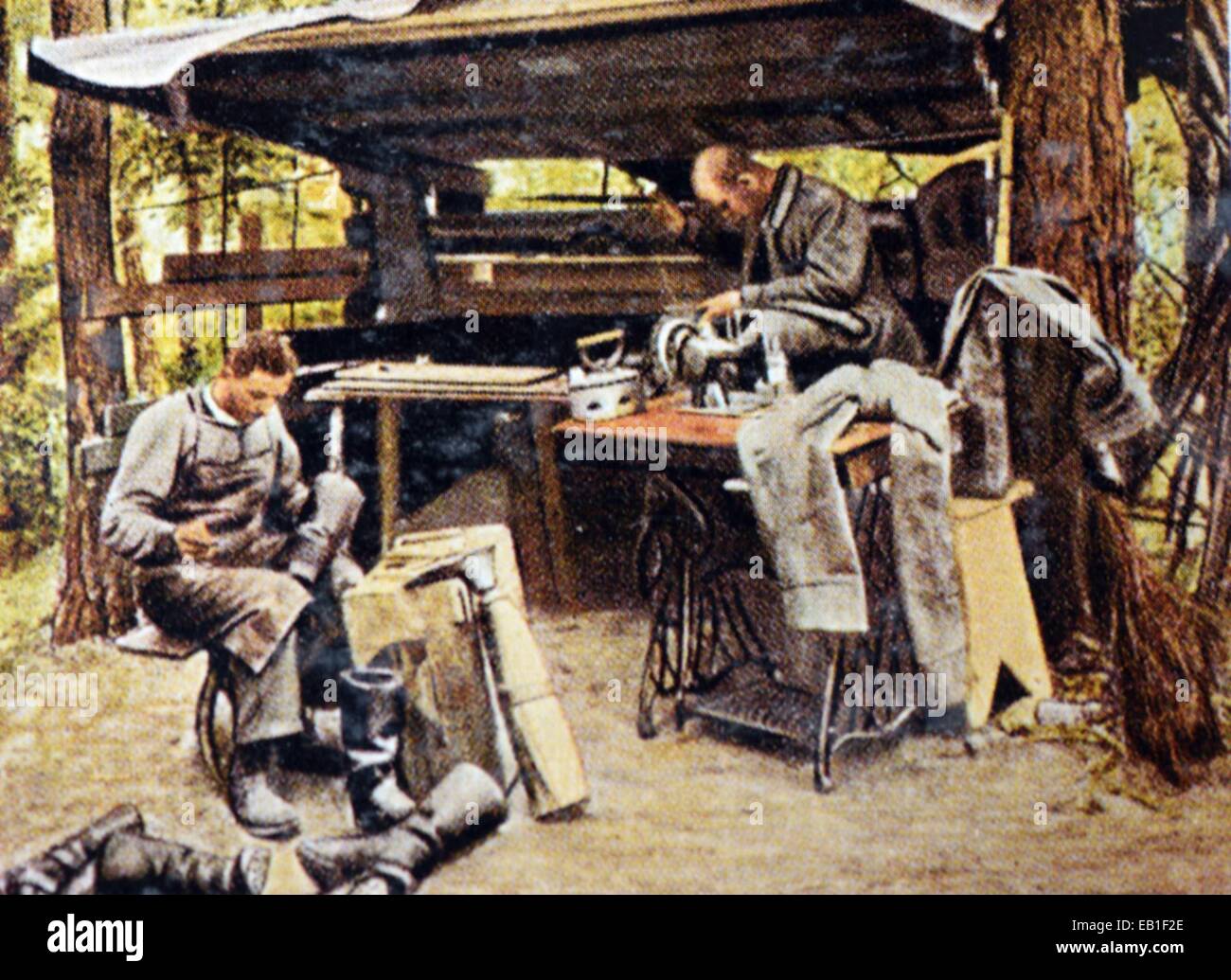 The contemporary colorized German propaganda photo shows German ...