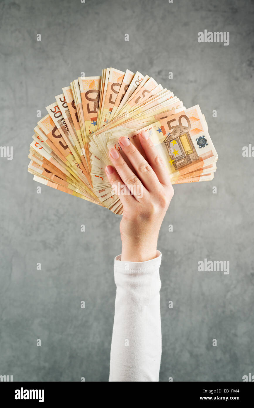 Real Stack Of Money In Hand