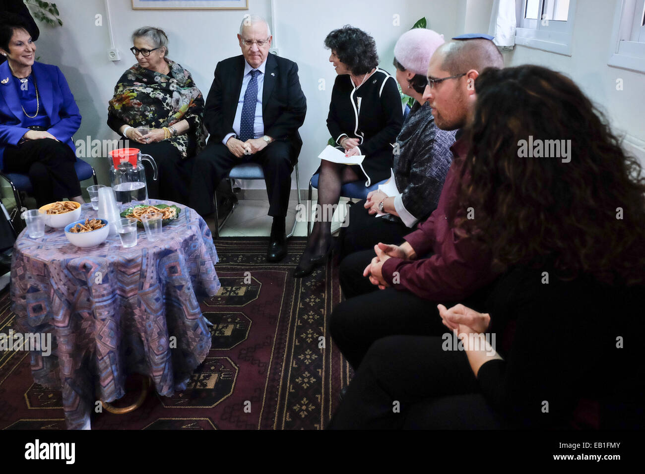Israel. 24th Nov, 2014. President REUVEN RIVLIN and First Lady NECHAMA ...