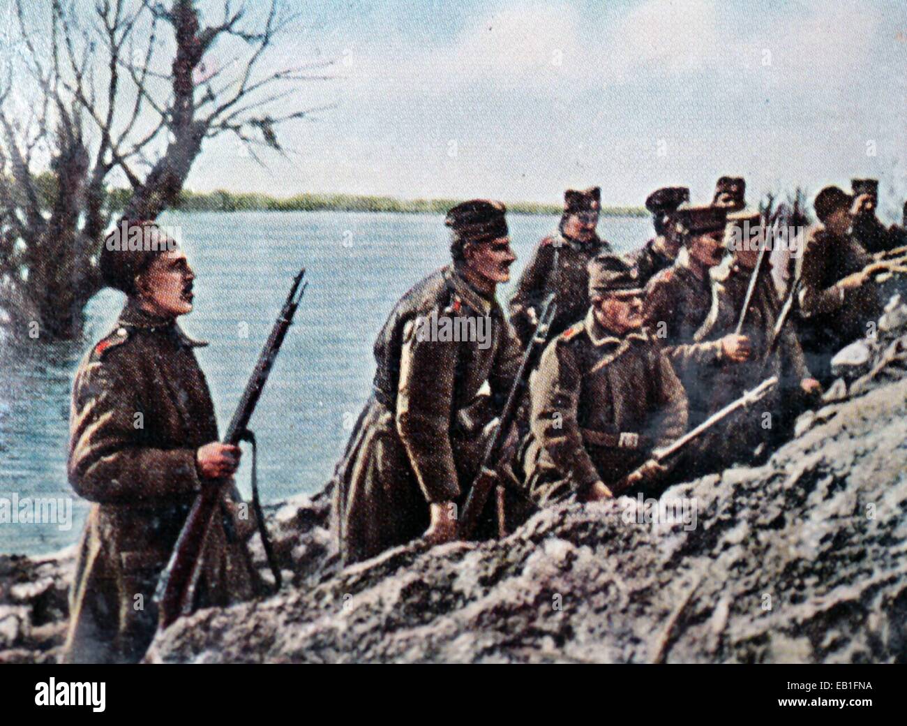 The contemporary colorized German propaganda photo shows Serbian ...