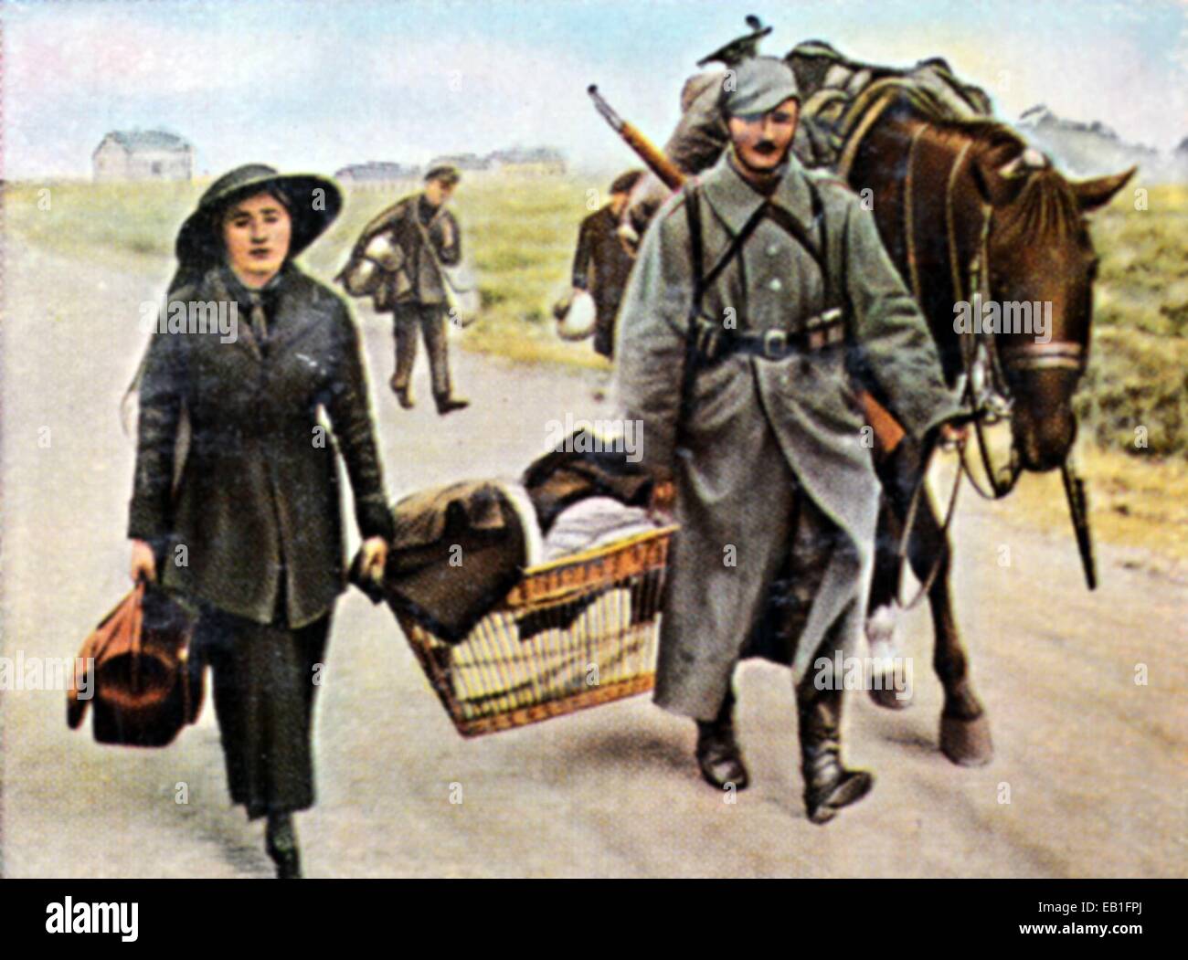 The contemporary colorized German propaganda photo shows German ...