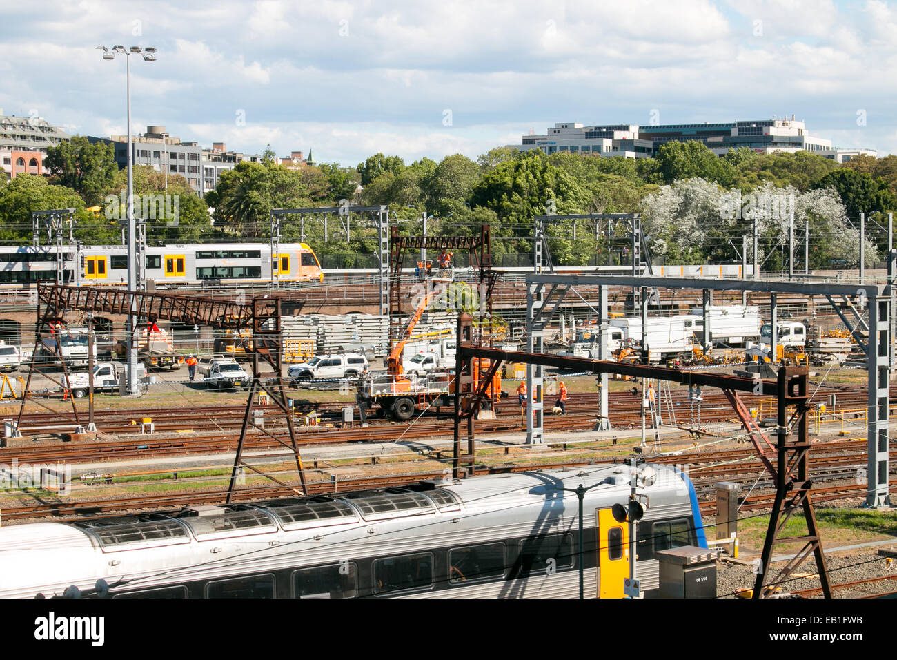 Sydney's central station and railway approach with maintenance ...