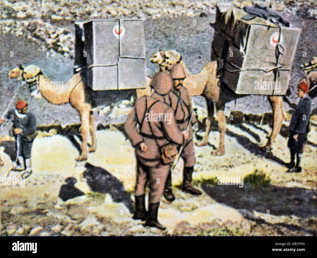 A contemporary German colorized propaganda photo shows an Ottomann Red ...