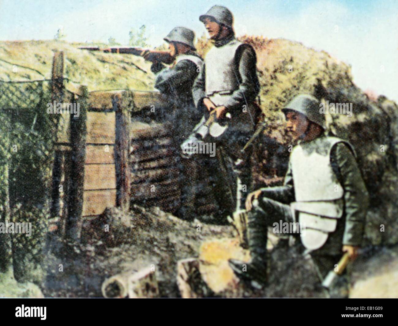 The contemporary colorized German propaganda photo shows German ...