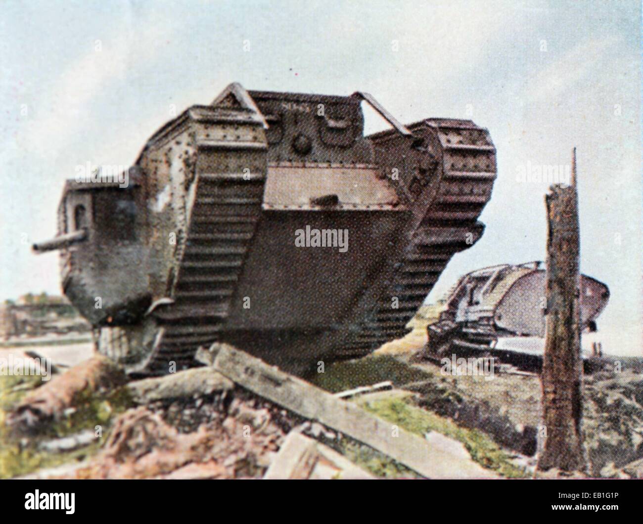 The contemporary colorized German propaganda photo shows an English ...