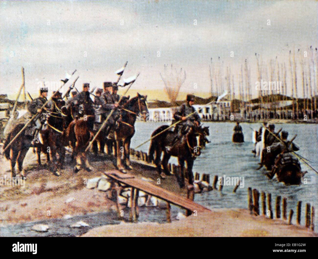 The contemporary colorized German propaganda photo shows a German ...