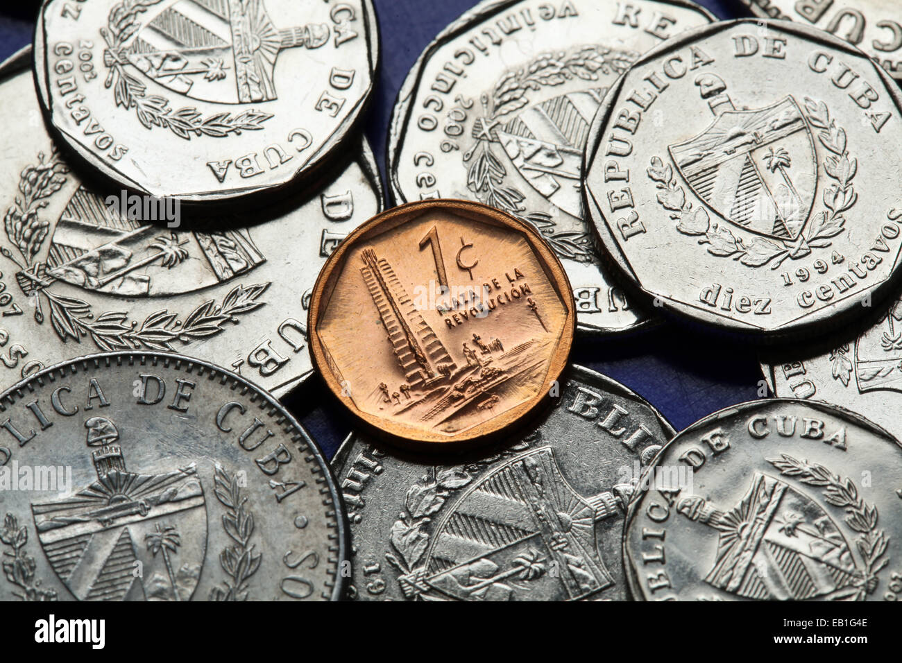 Coins of Cuba. Jose Marti Memorial in Havana depicted in the Cuban one ...