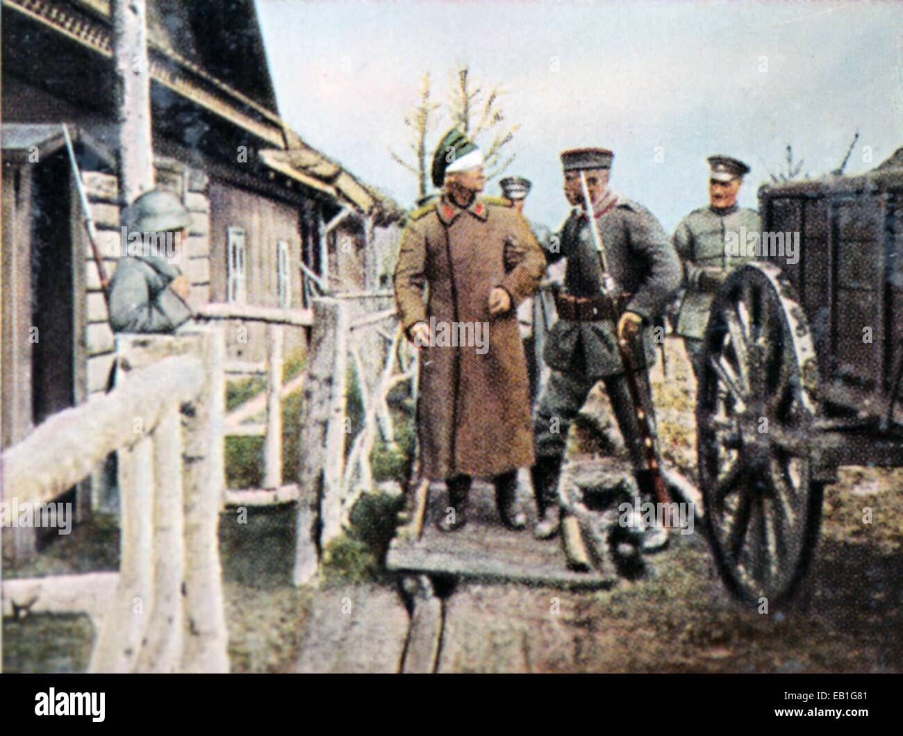 The contemporary colorized German propaganda photo shows a Russian ...