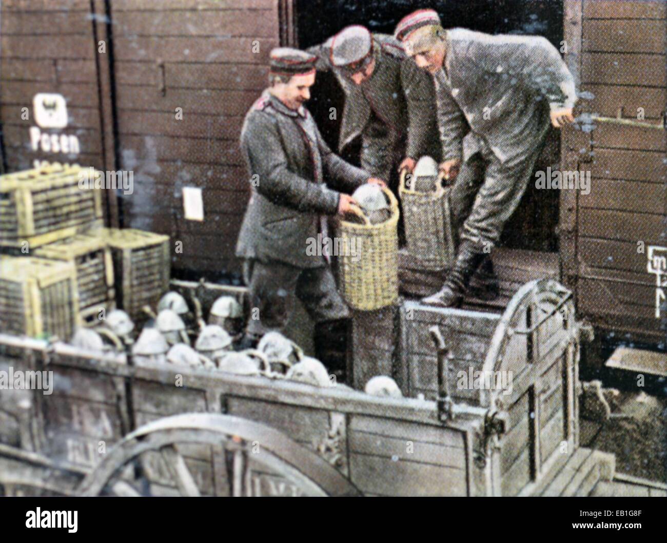The contemporary colorized German propaganda photo shows German ...