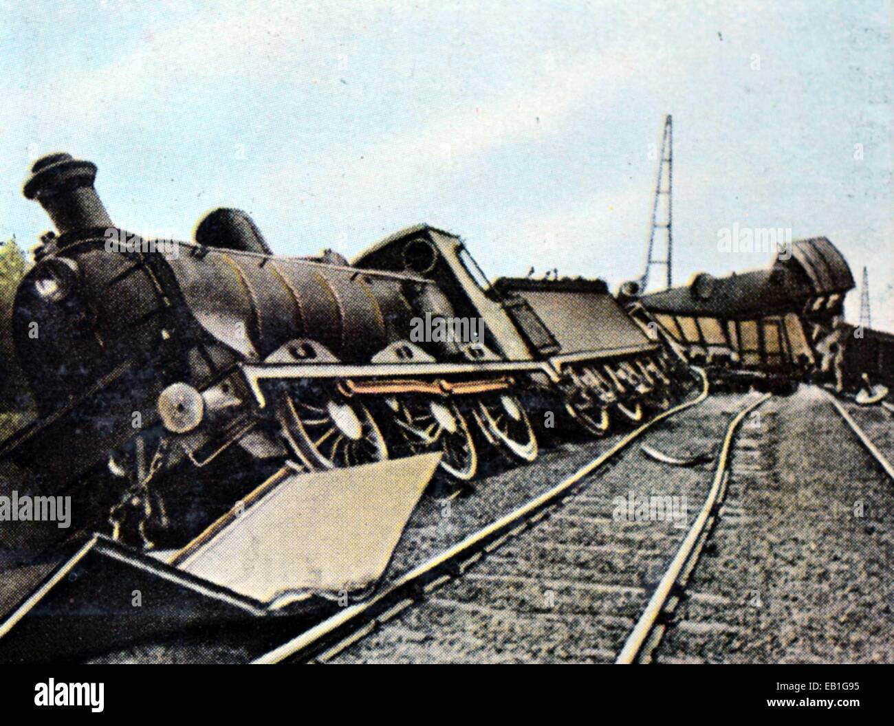 A contemporary German colorized propaganda photo shows a supply train ...