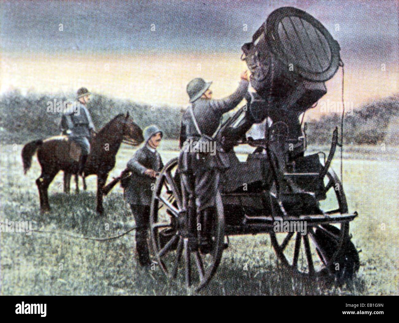 The contemporary colorized German propaganda photo shows German ...