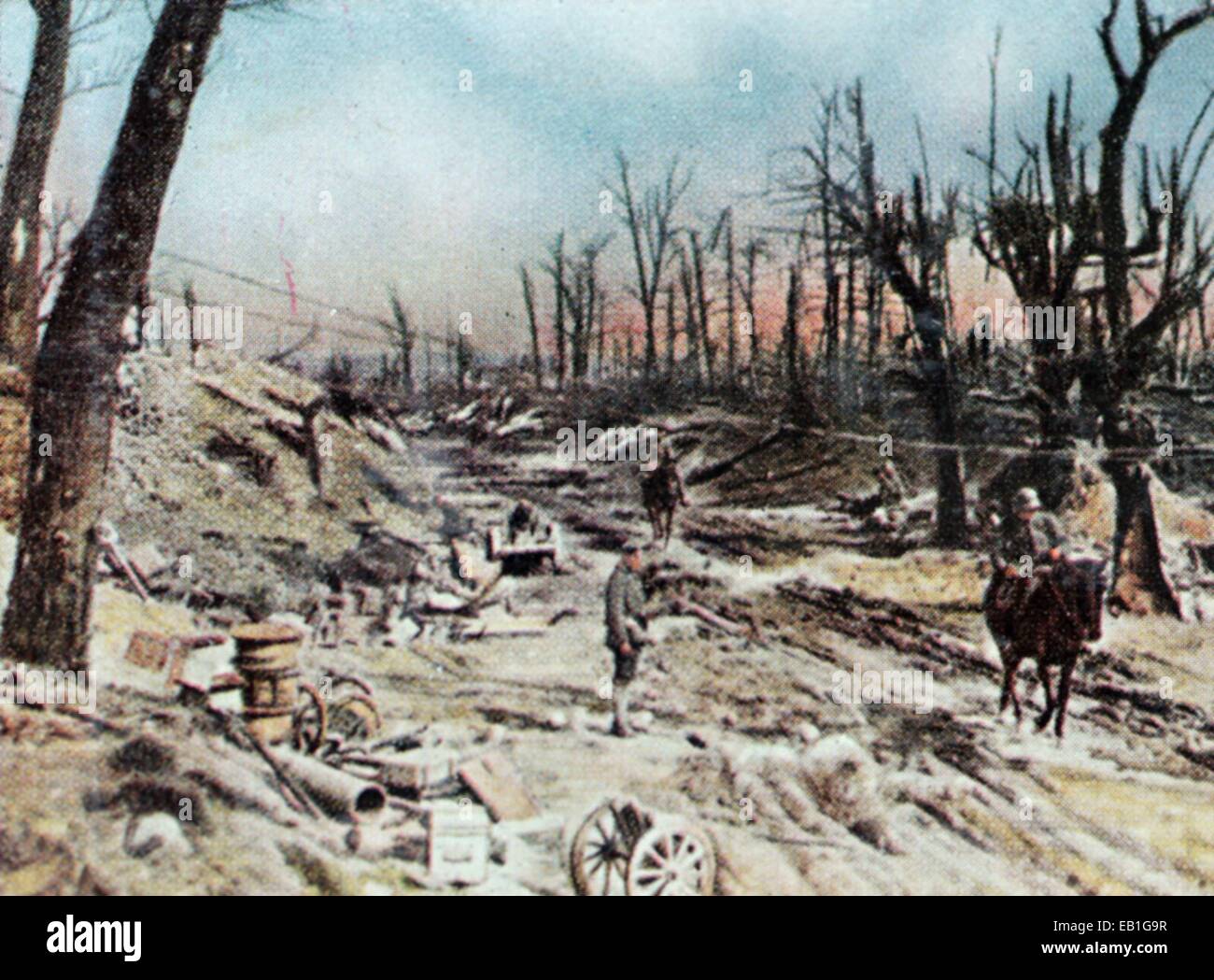 The contemporary colorized German propaganda photo shows German ...