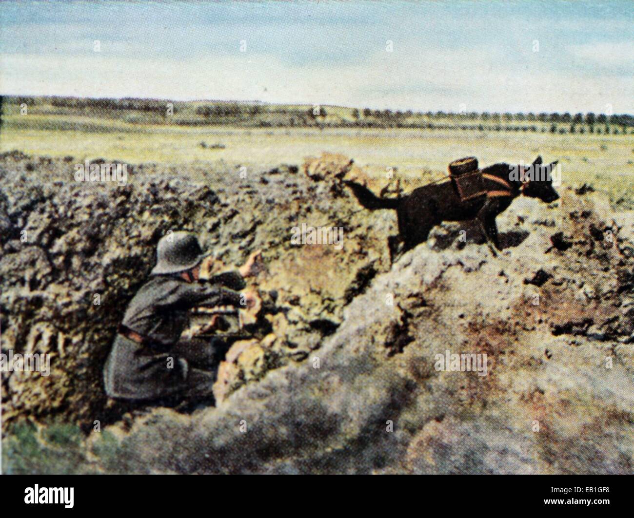 The contemporary colorized German propaganda photo shows the use of ...