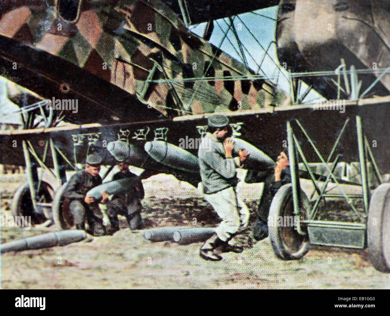 The contemporary colorized German propaganda photo shows German ...