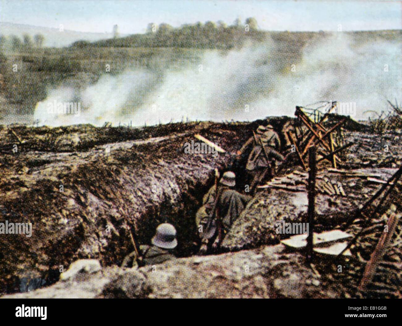 The contemporary colorized German propaganda photo shows German ...