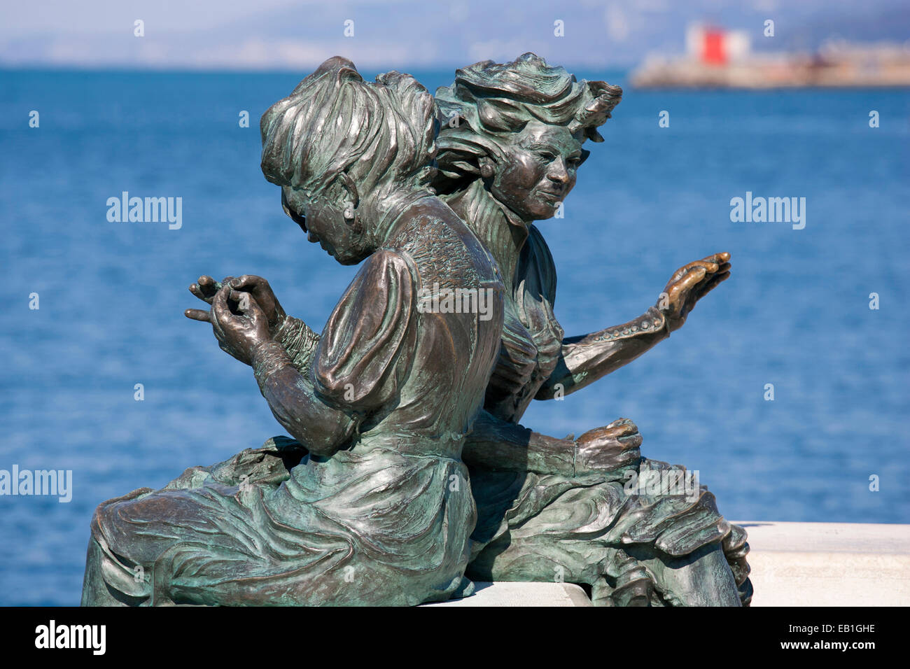 monument to the bersaglieri, sculpture of woman sewing, riva dei caduti ...