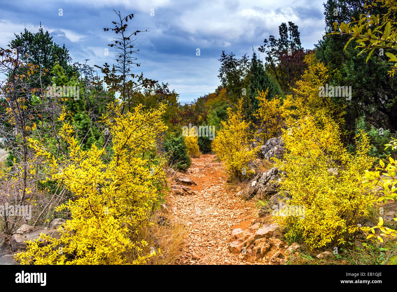 Autumn View of the Krizevac (Cross) Mountain in Medjugorje in Bosnia ed ...