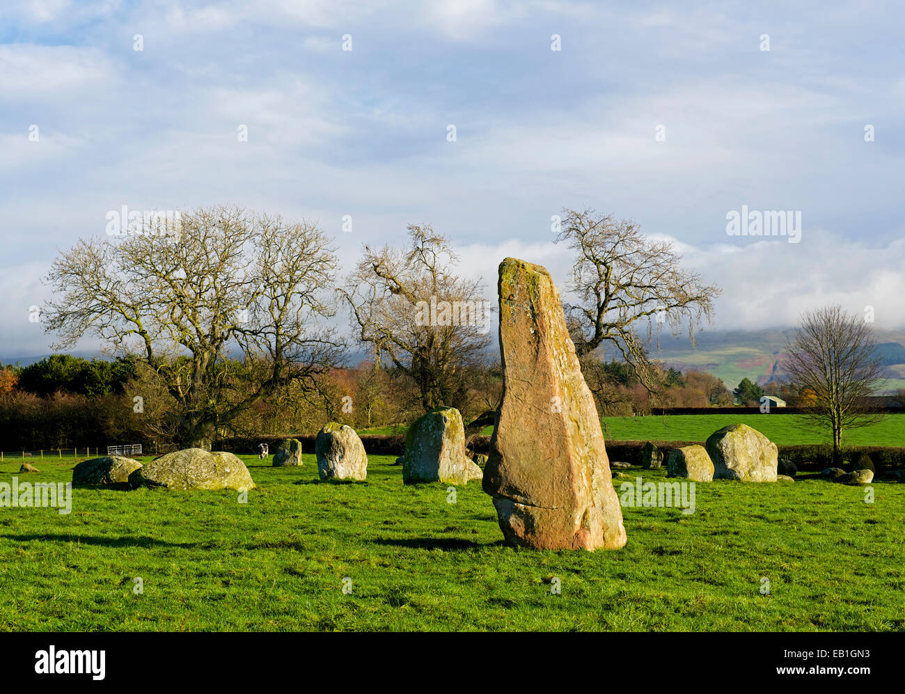 Long Meg and her Daughters, a stone circle in the Eden Valley, Cumbria ...