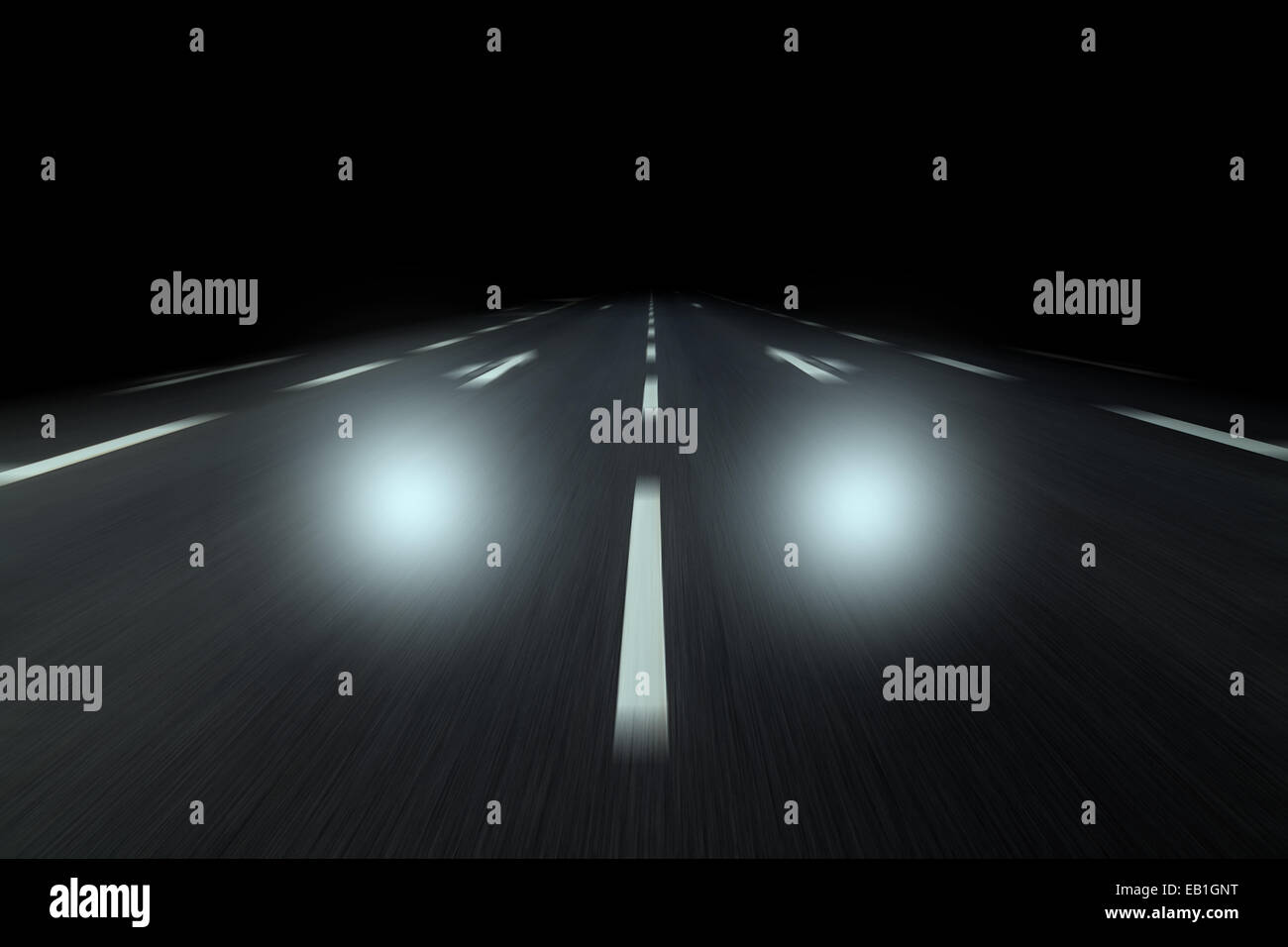 two car light on highway by night Stock Photo - Alamy