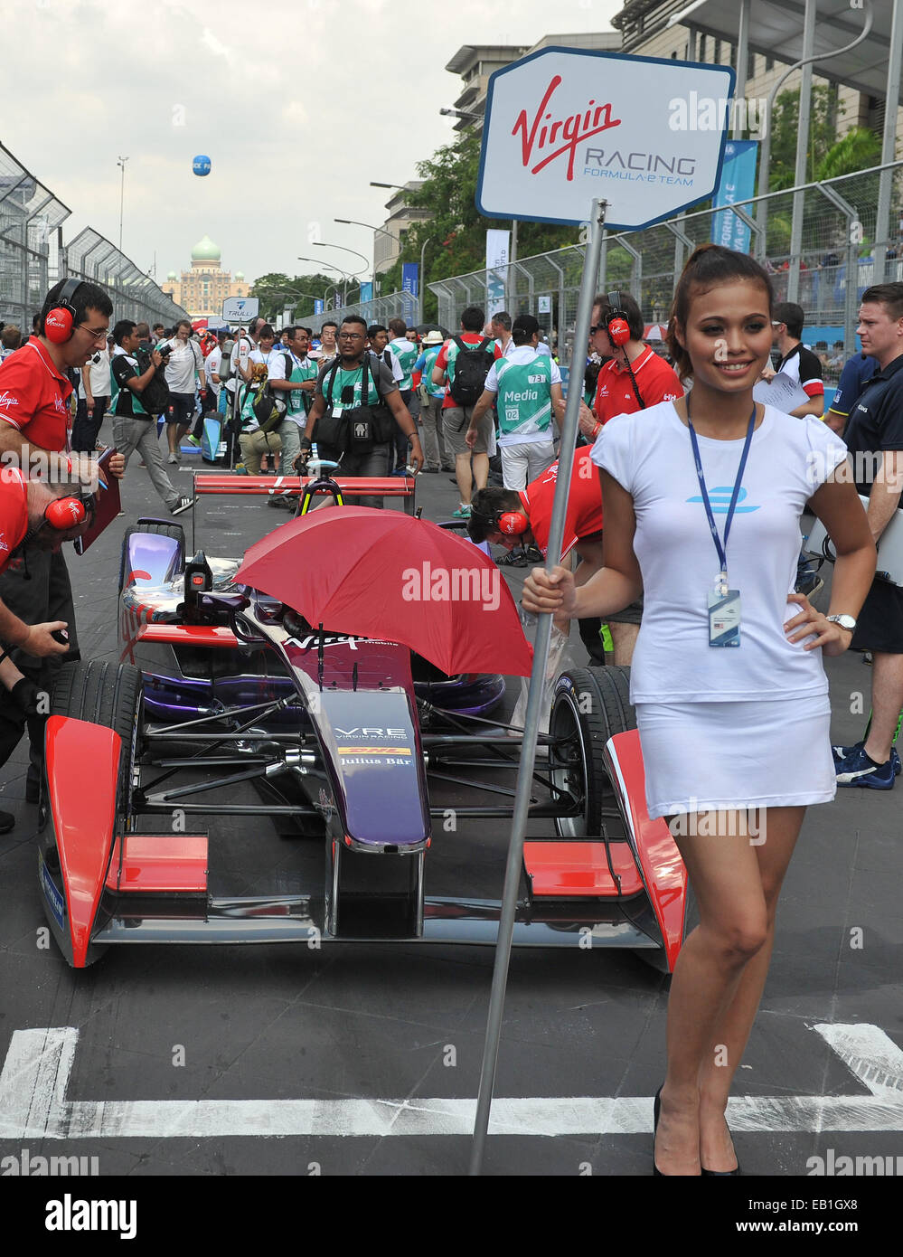 grid girl at Virgin team FIA Formula E in Putrajaya, Malaysia. Formel E ...