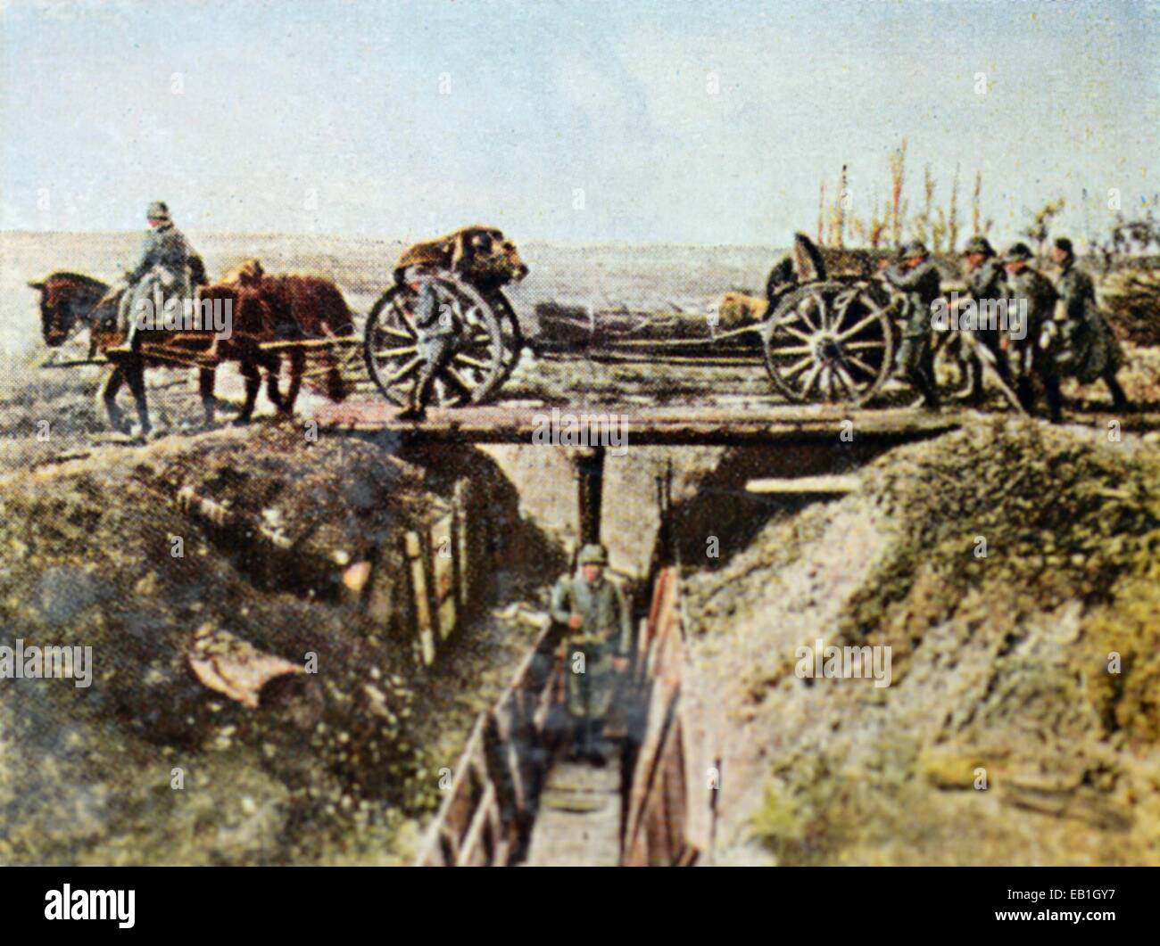 The contemporary colorized German propaganda photo shows German ...