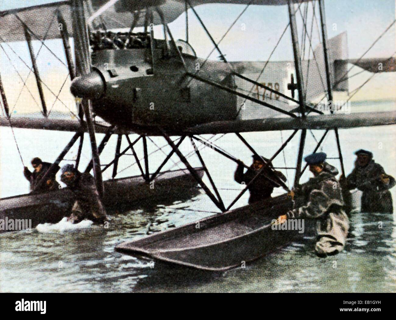 The contemporary colorized German propaganda photo shows Germany Naval ...