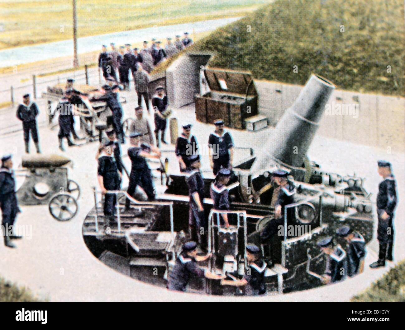 The contemporary colorized German propaganda photo shows a German ...