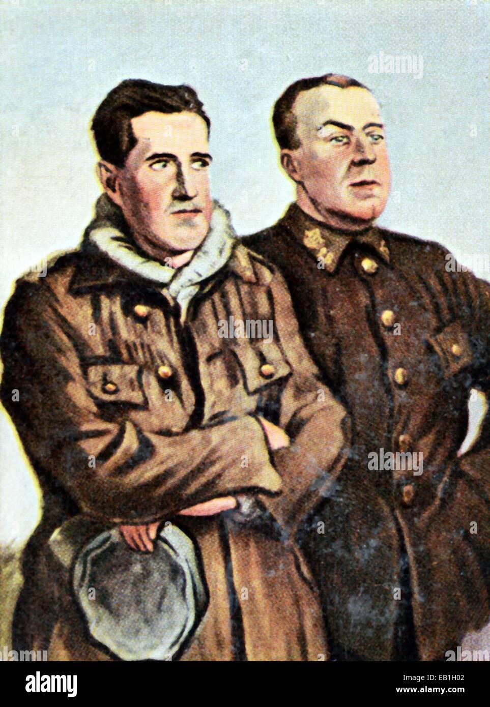 The contemporary colorized German propaganda photo shows Canadian and ...