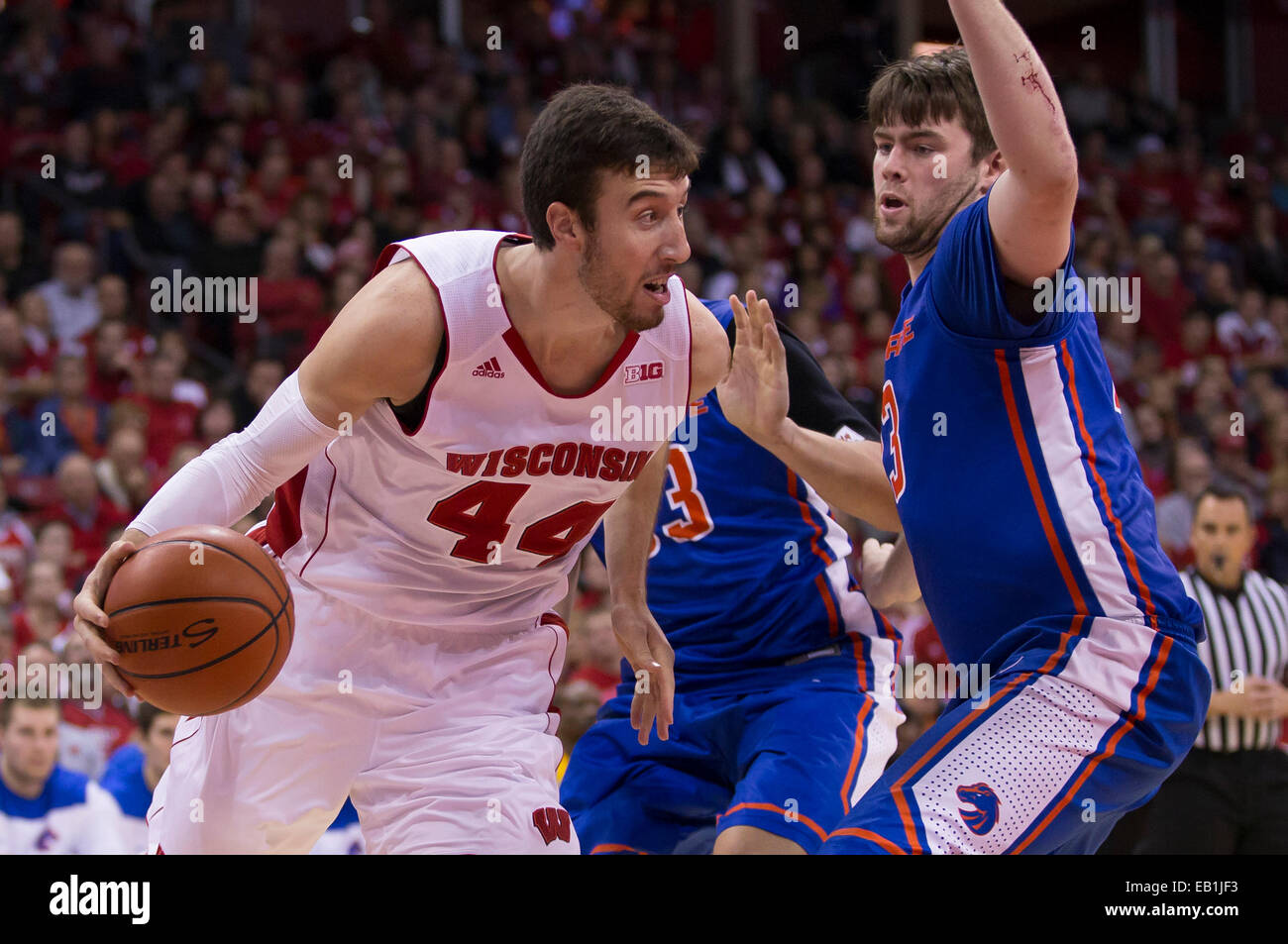 November 22, 2014: Wisconsin Badgers forward Frank Kaminsky #44 looks ...