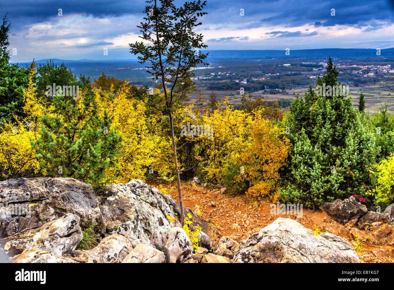 Autumn View of the Krizevac (Cross) Mountain in Medjugorje in Bosnia ed ...