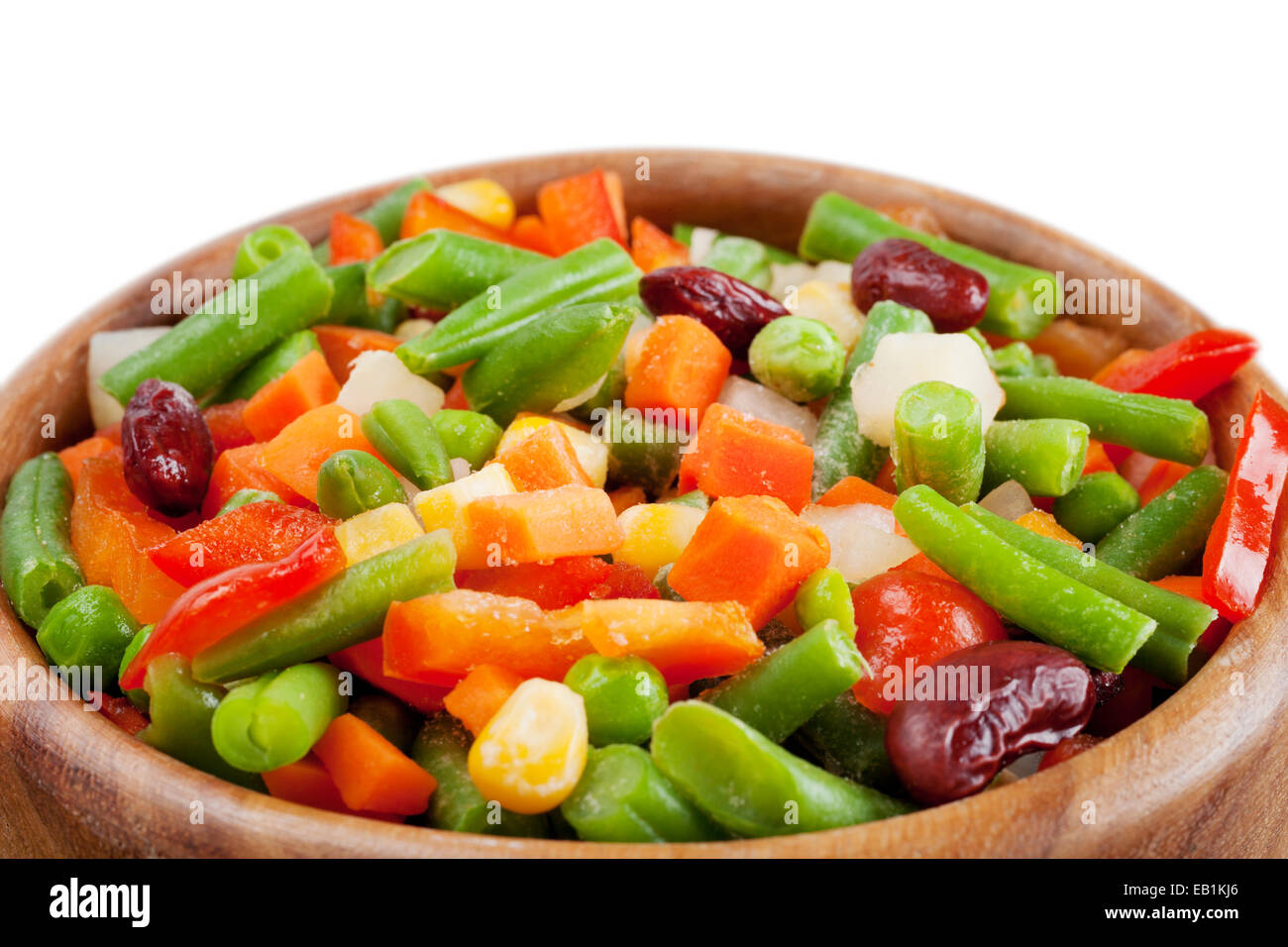 mixed vegetables in wooden bowl Stock Photo - Alamy