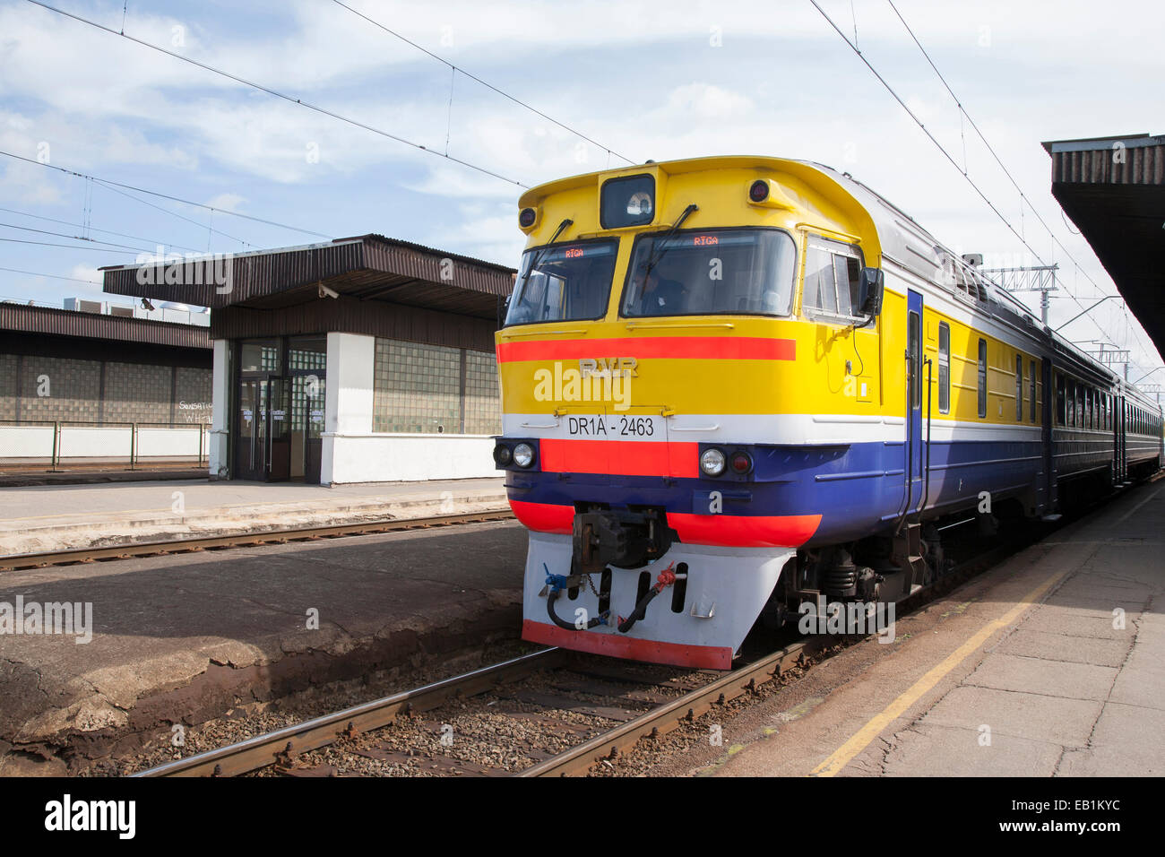 Train at Central Railway Station, Riga, Latvia Stock Photo - Alamy