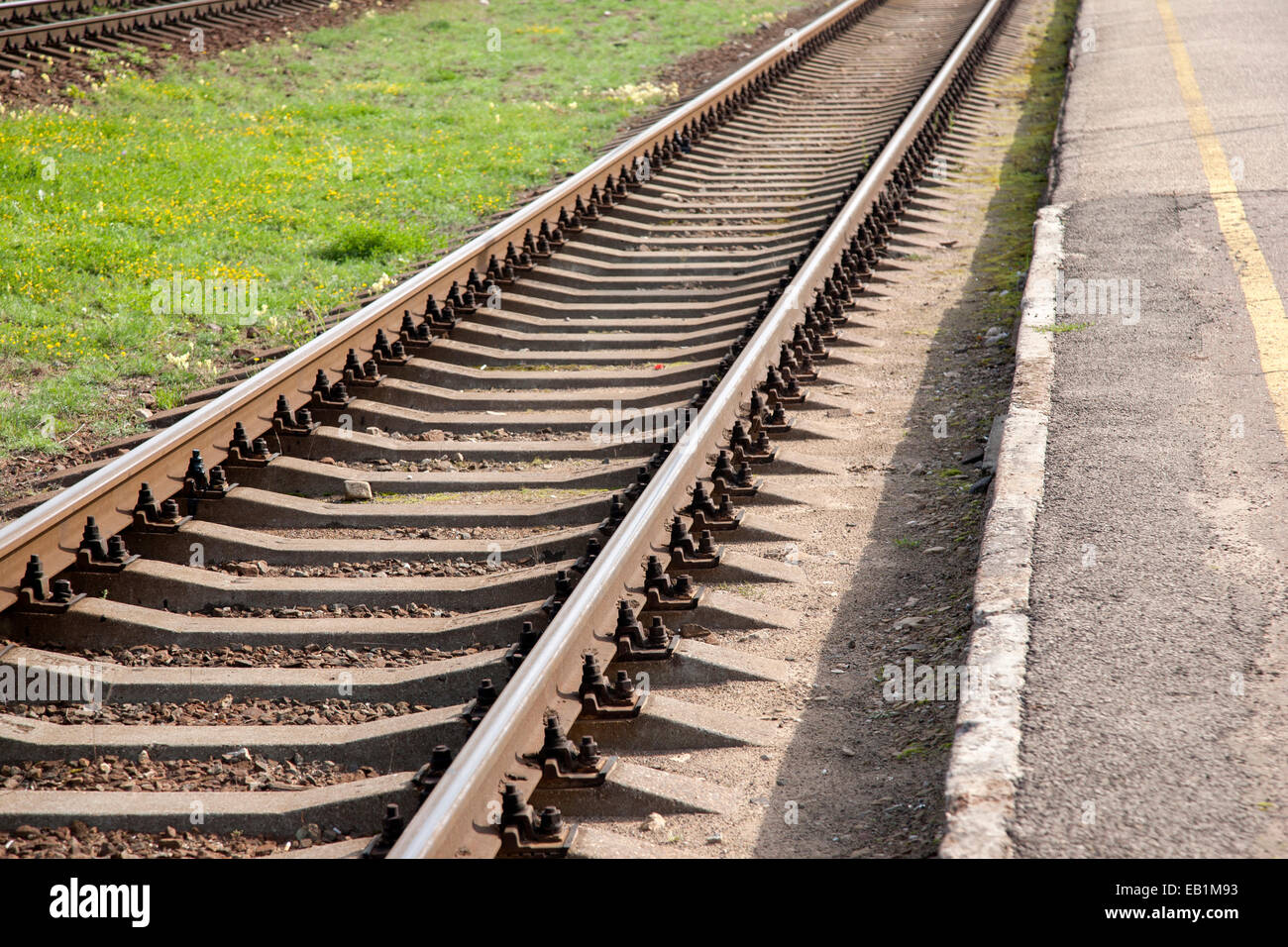 Railroad Track and Platform, Riga, Latvia Stock Photo - Alamy