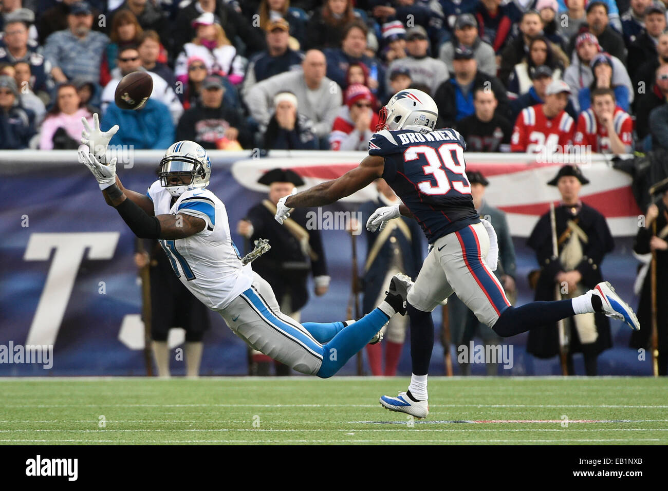 November 23, 2014 - Foxborough, Massachusetts, U.S.- Detroit Lions wide ...