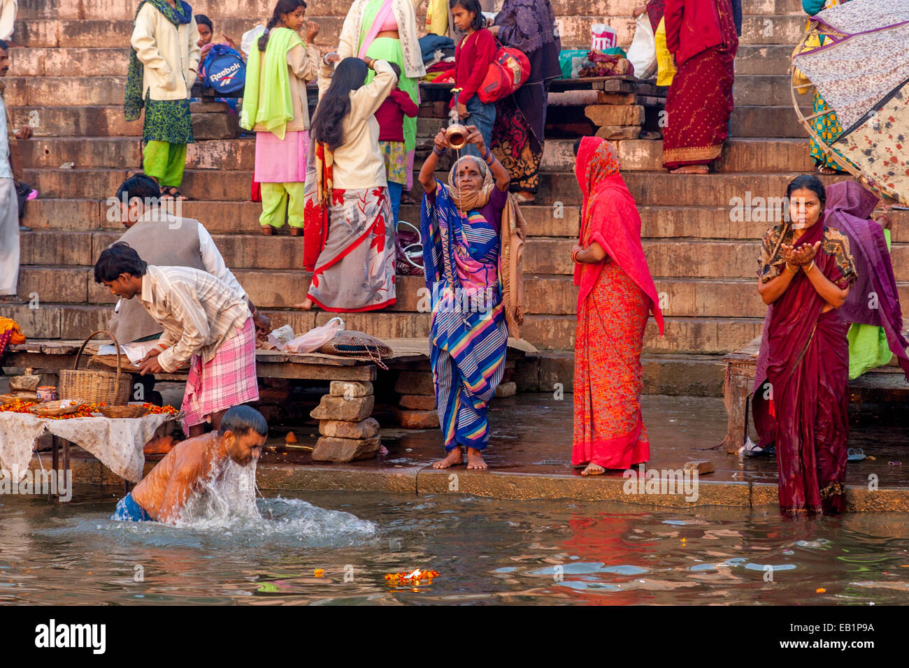 Varanasi benares ghats steps hi-res stock photography and images - Alamy