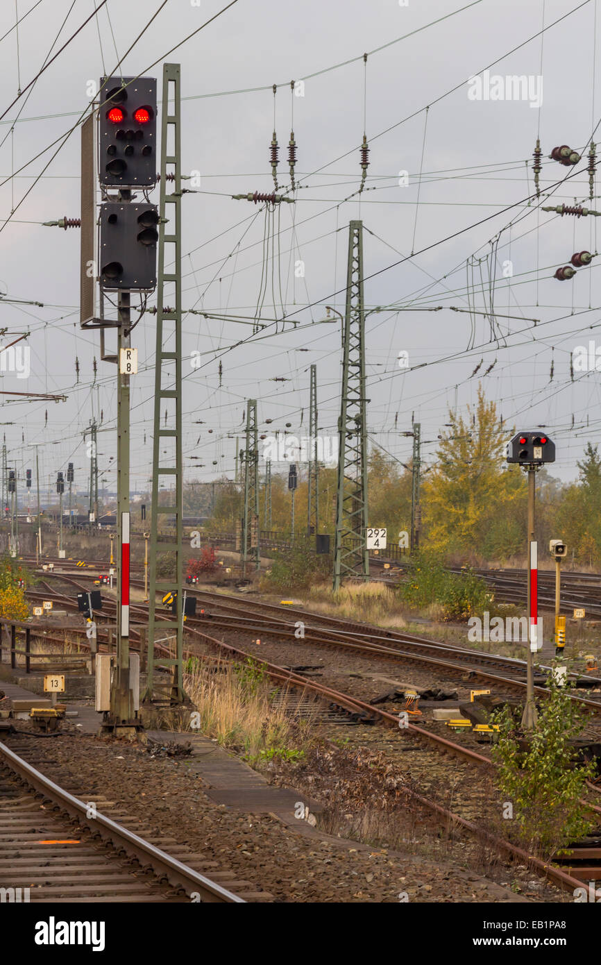 Train stop red signal hi-res stock photography and images - Alamy