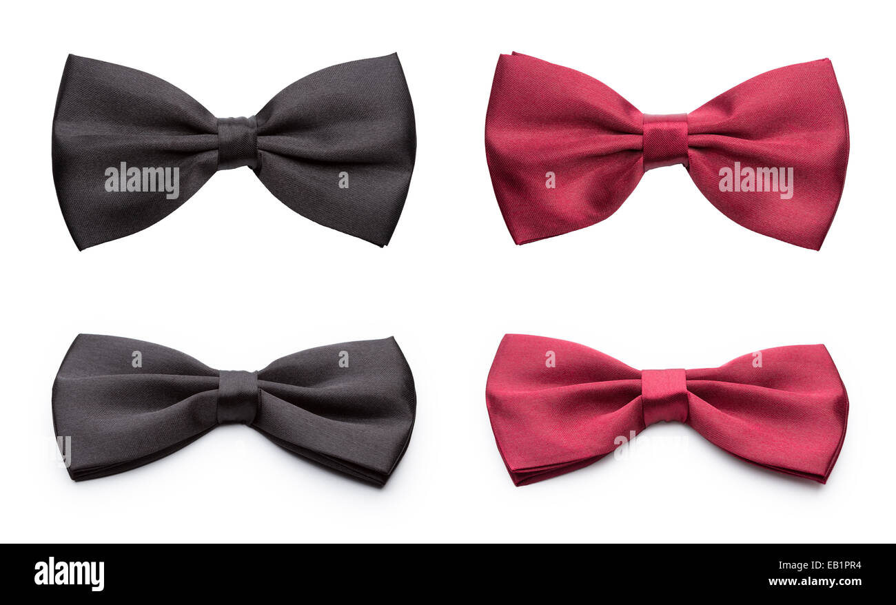 Red and black bow ties set Stock Photo - Alamy