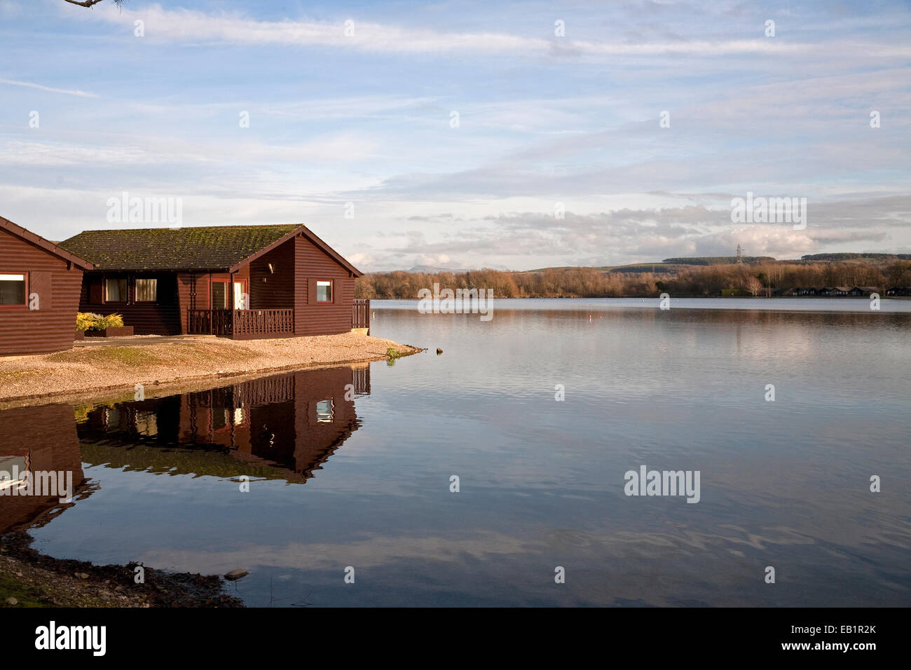 Glorious Sunshine over Pine Lake in Carnforth Lancashire Stock Photo ...