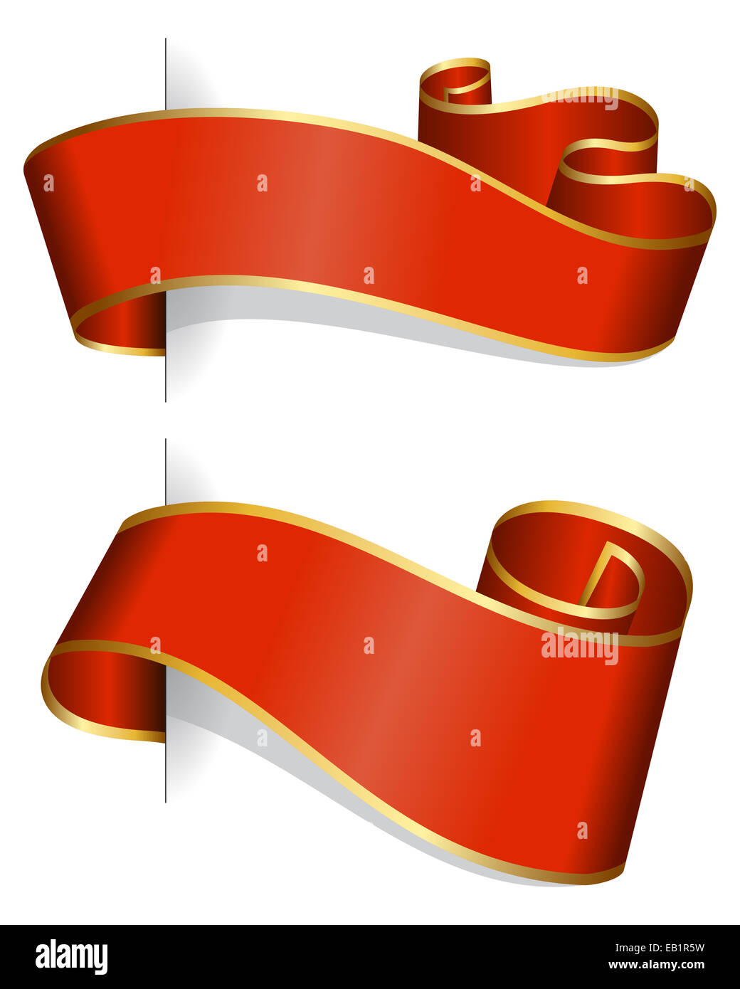 Red ribbon collection isolated on white background Stock Photo - Alamy