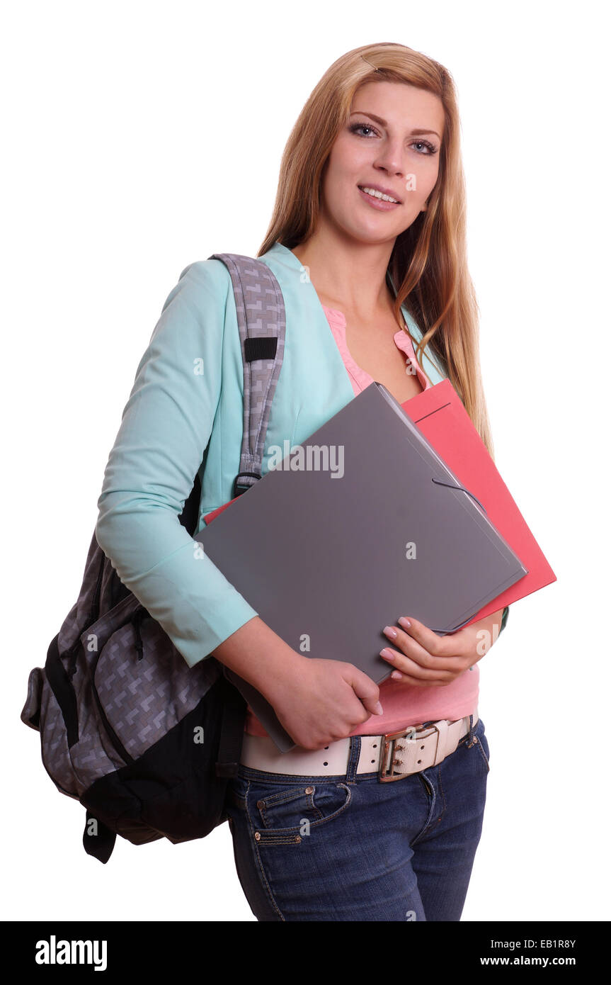 College student bag smiling hi-res stock photography and images - Alamy