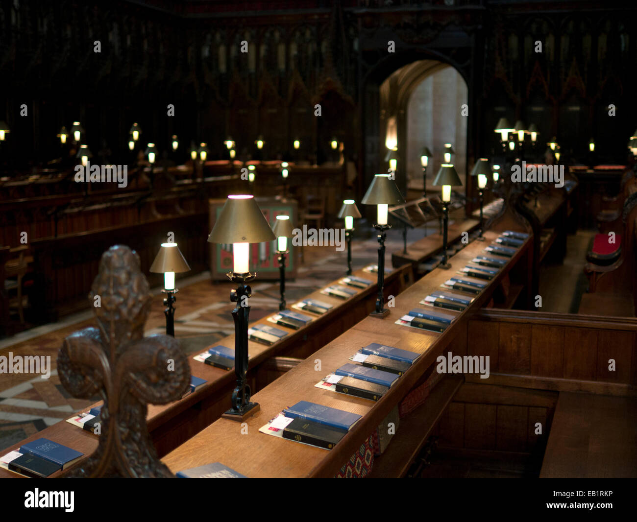 Gloucester Cathedral choir stalls, Gloucestershire, UK Stock Photo - Alamy