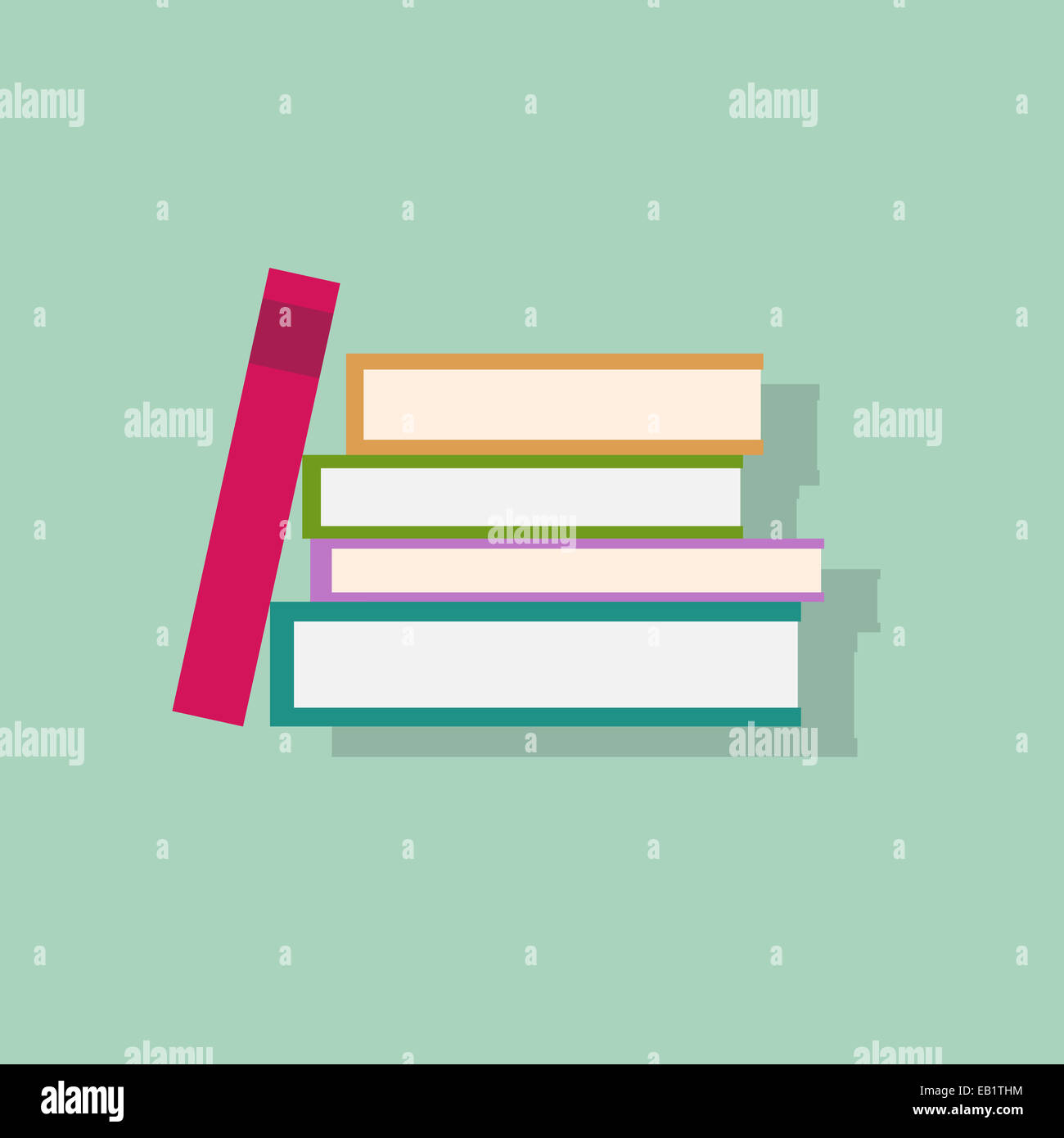 book stack flat icons design vector Stock Photo - Alamy